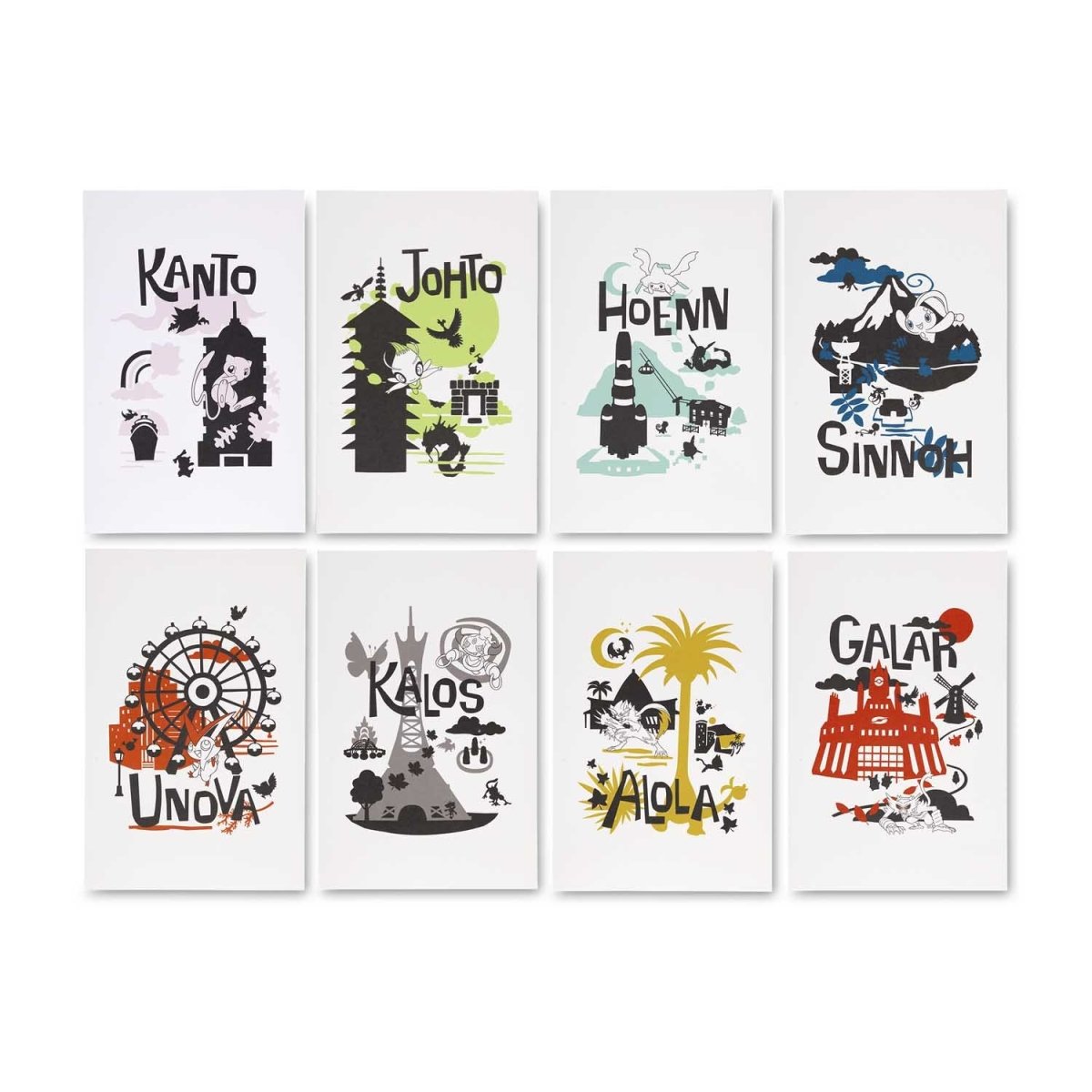 Pokémon Region Tour Posters (8-Pack) | Pokémon Center Official Site