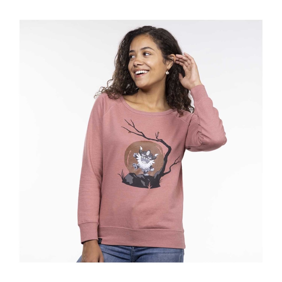 Pokémon Stories: Perrserker Moonrise Pink Capped Neck Sweatshirt ...