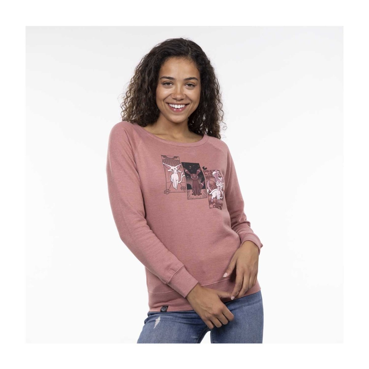 Pokémon Stories: Espeon, Umbreon & Sylveon Pink Capped Neck Sweatshirt ...