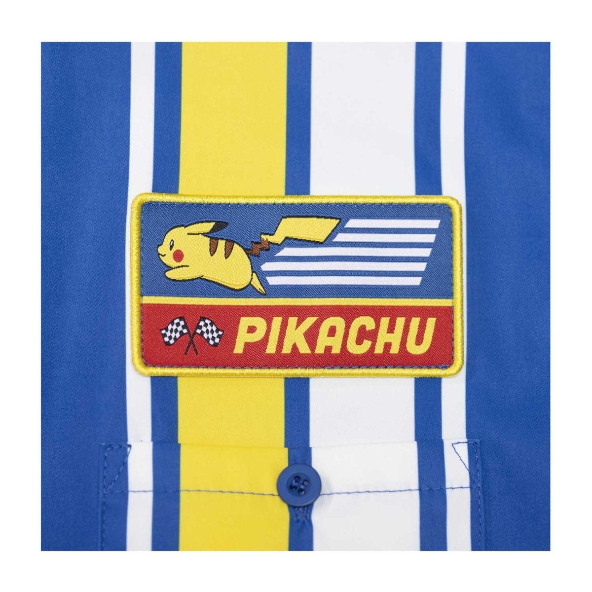 Pikachu Racing Stripes Short-Sleeve Button-Up Shirt - Adult | Pokémon ...