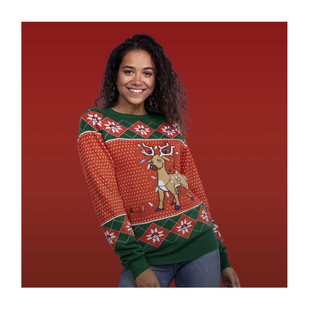 Stantler Holiday Lights Knit Sweater - Adult | Pokémon Center Germany ...