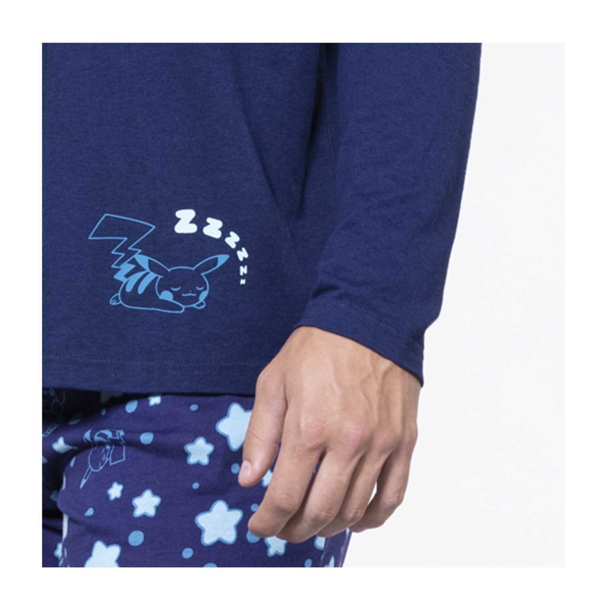 Pikachu Blue Relaxed Fit Crew Neck Long-Sleeve T-Shirt - Men | Pokémon ...