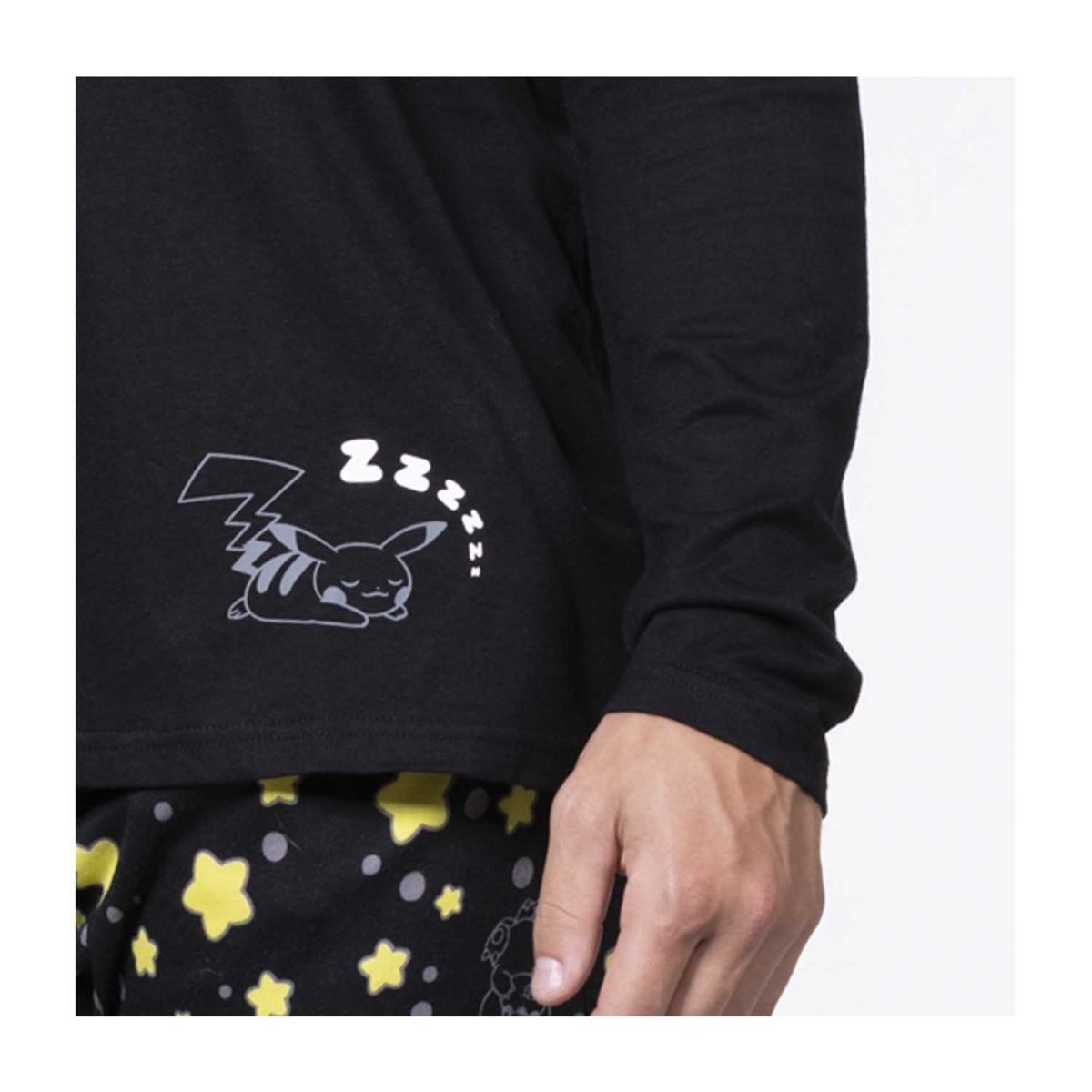 Pikachu Black Relaxed Fit Crew Neck Long-Sleeve T-Shirt - Men | Pokémon ...