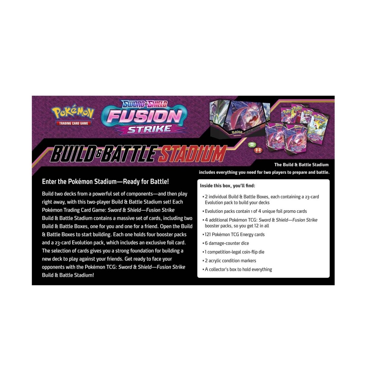 Pokémon TCG: Sword & Shield-Fusion Strike Build & Battle Stadium ...