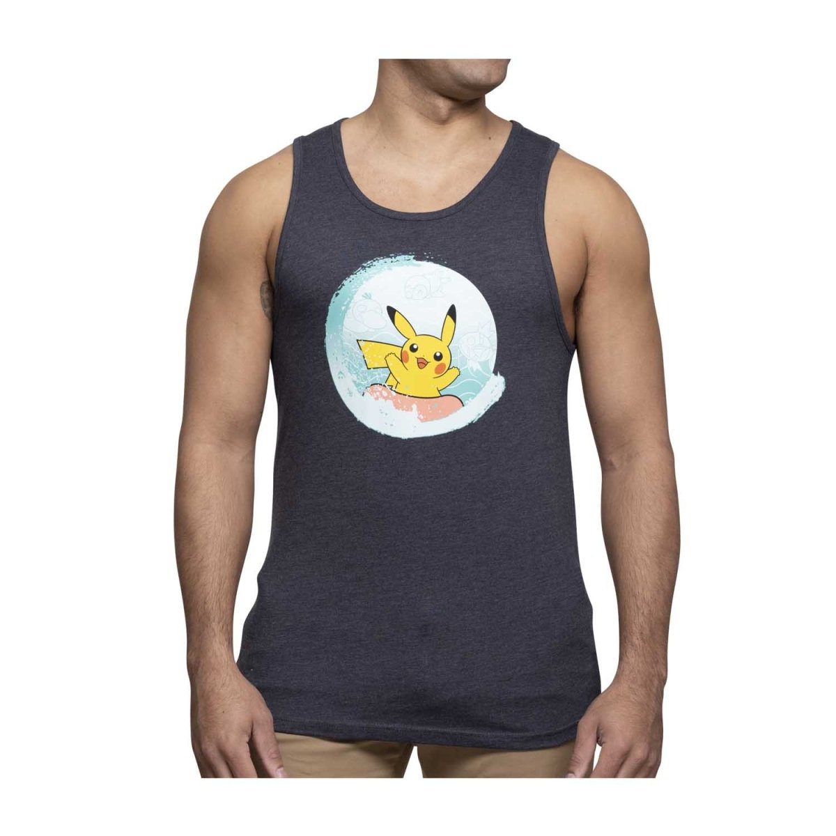 Pokémon Summer Days Dark Gray Fitted Tank Top - Men | Pokémon Center ...