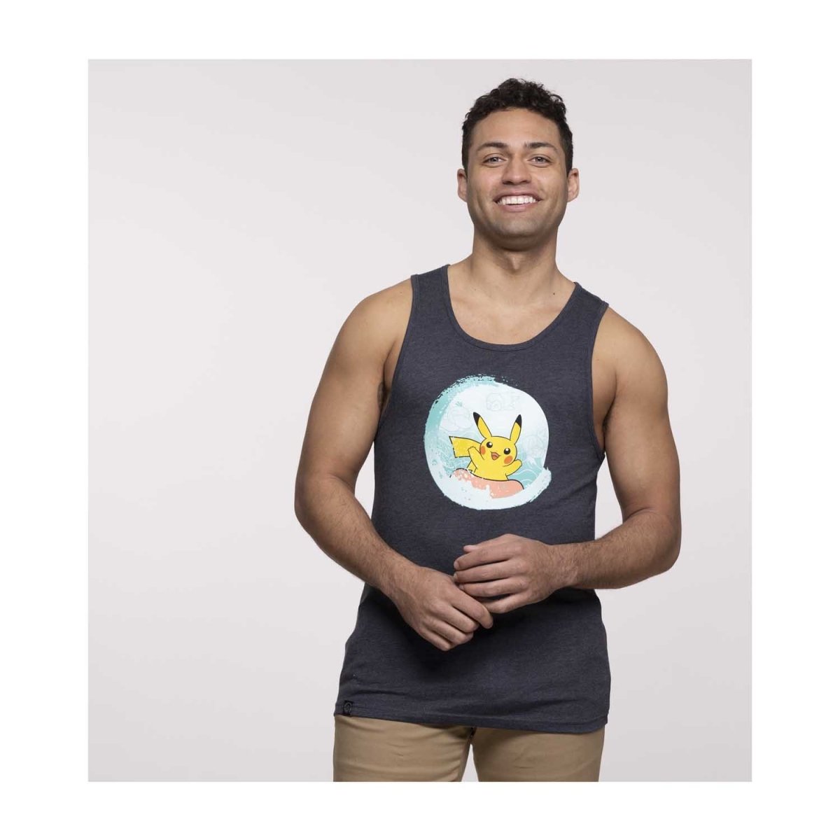Pokémon Summer Days Dark Gray Fitted Tank Top - Men | Pokémon Center ...