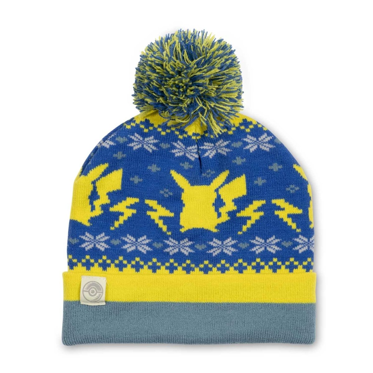 Pikachu Festive Winter Blue Knit Beanie (One Size-Adult) | Pokémon ...