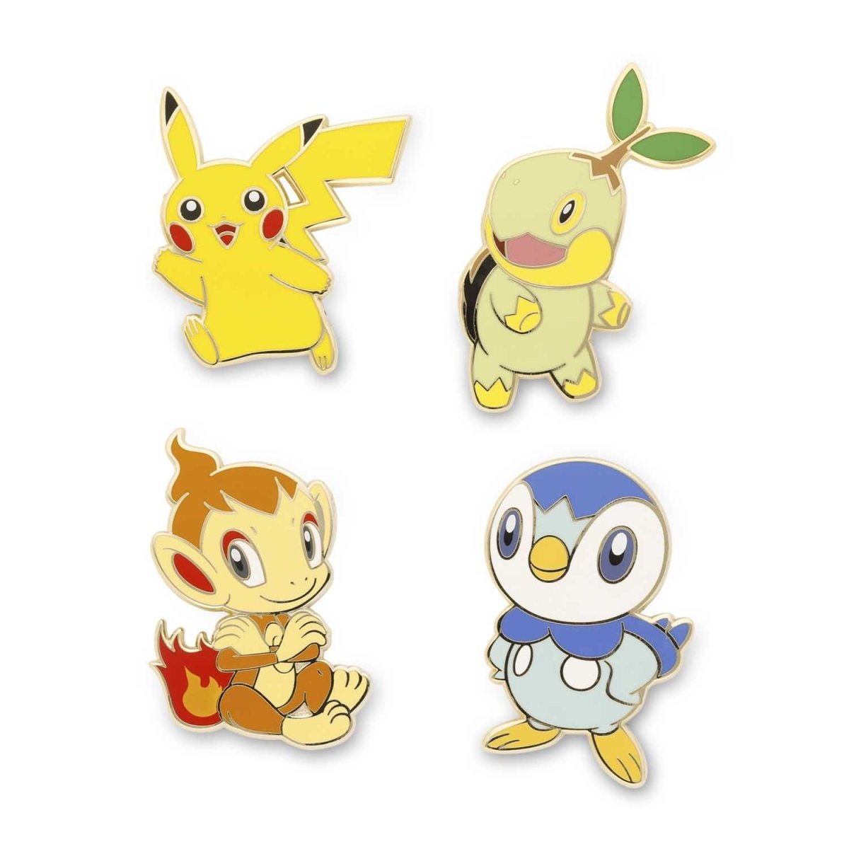 Pikachu, Turtwig, Chimchar & Piplup Pokémon Pins (4-Pack) | Pokémon ...
