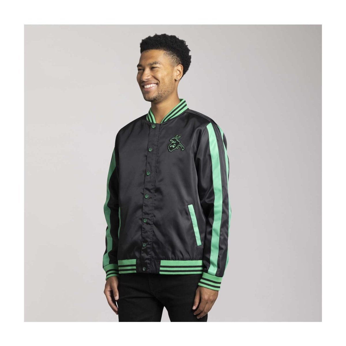 Rayquaza Pokémon Jackets Black Snap-Down Jacket - Adult | Pokémon ...