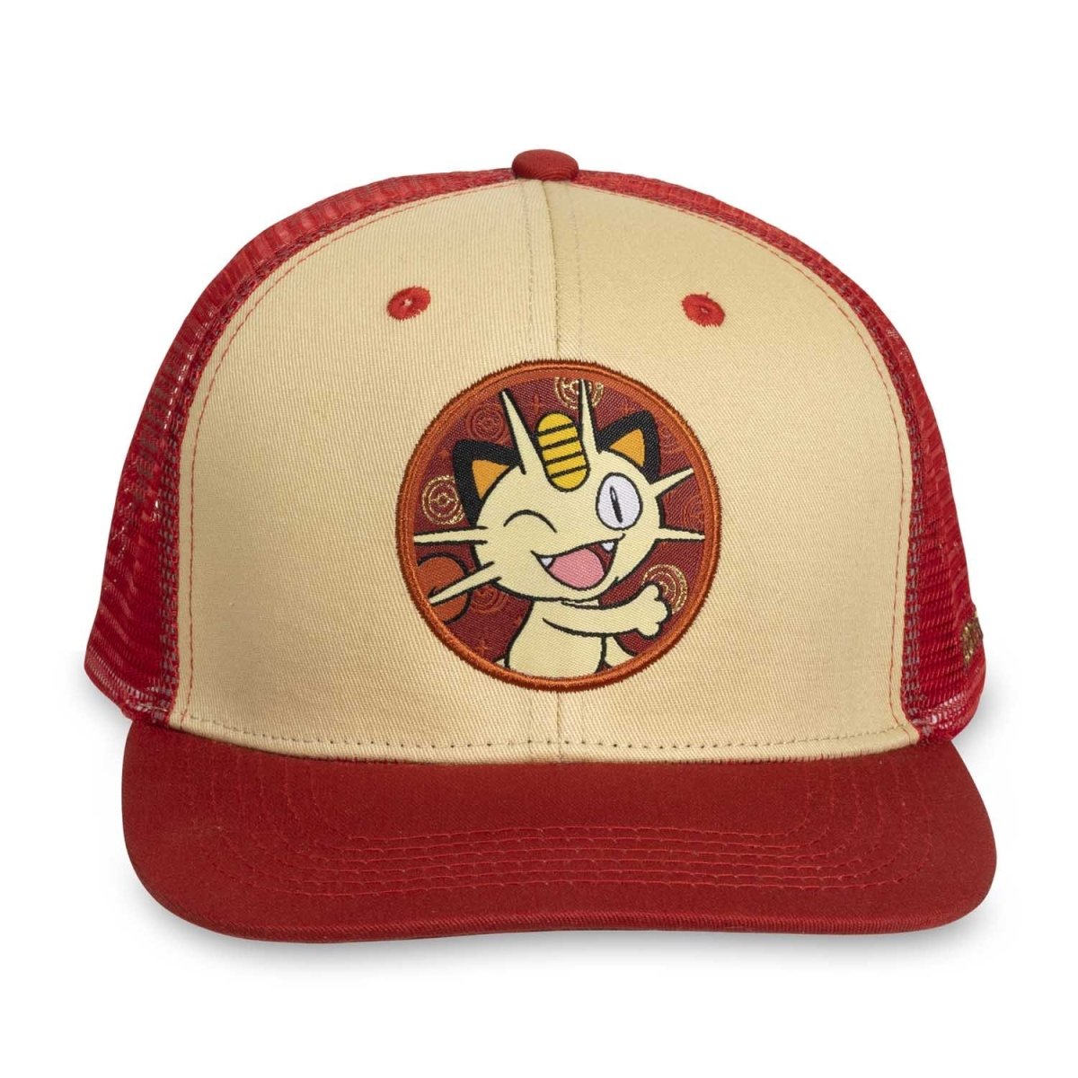 Meowth Red Flat-Bill Hat (One Size-Adult) | Pokémon Center Official Site
