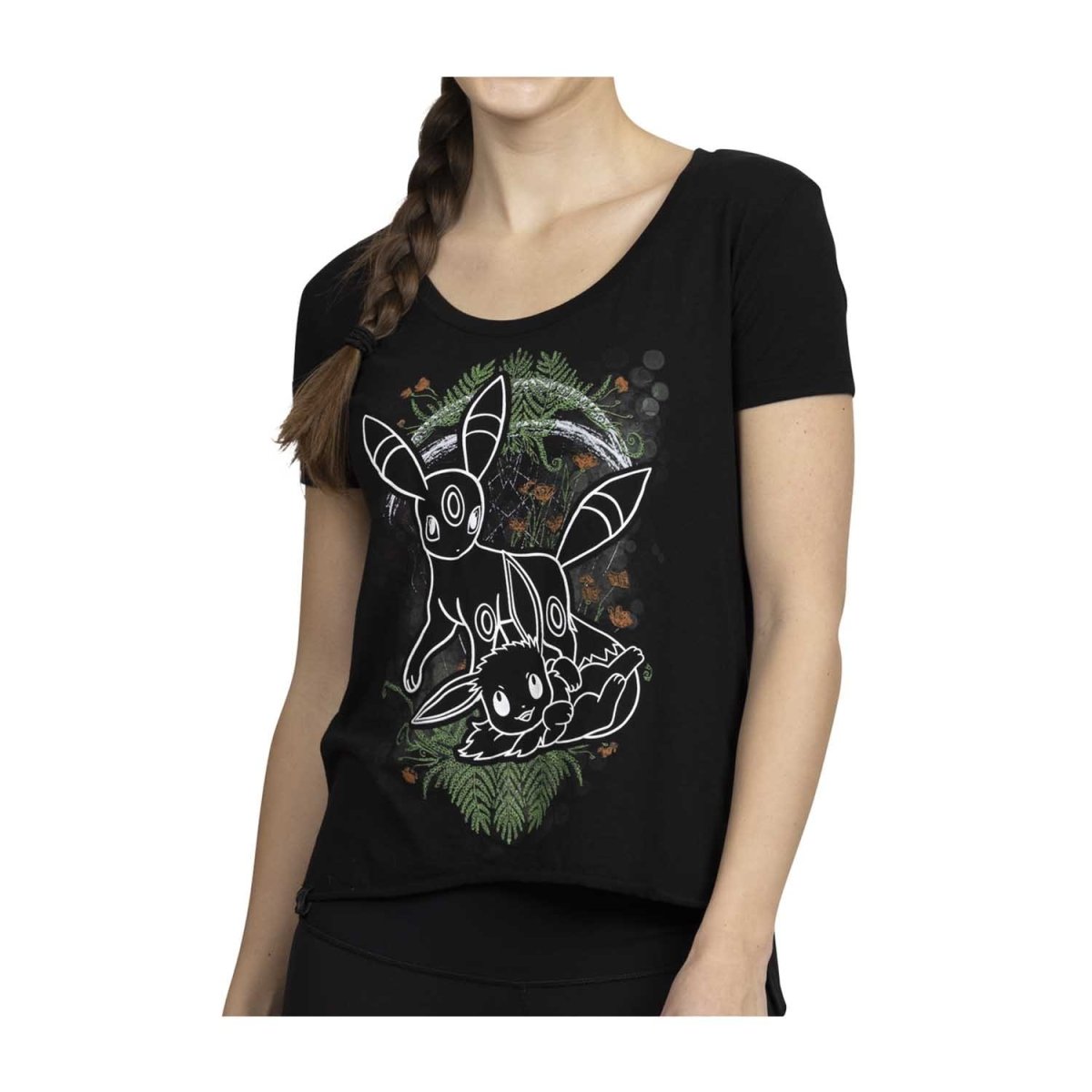 Eevee & Umbreon Pokémon Nature: Spring Black Scoop Neck Festival T ...