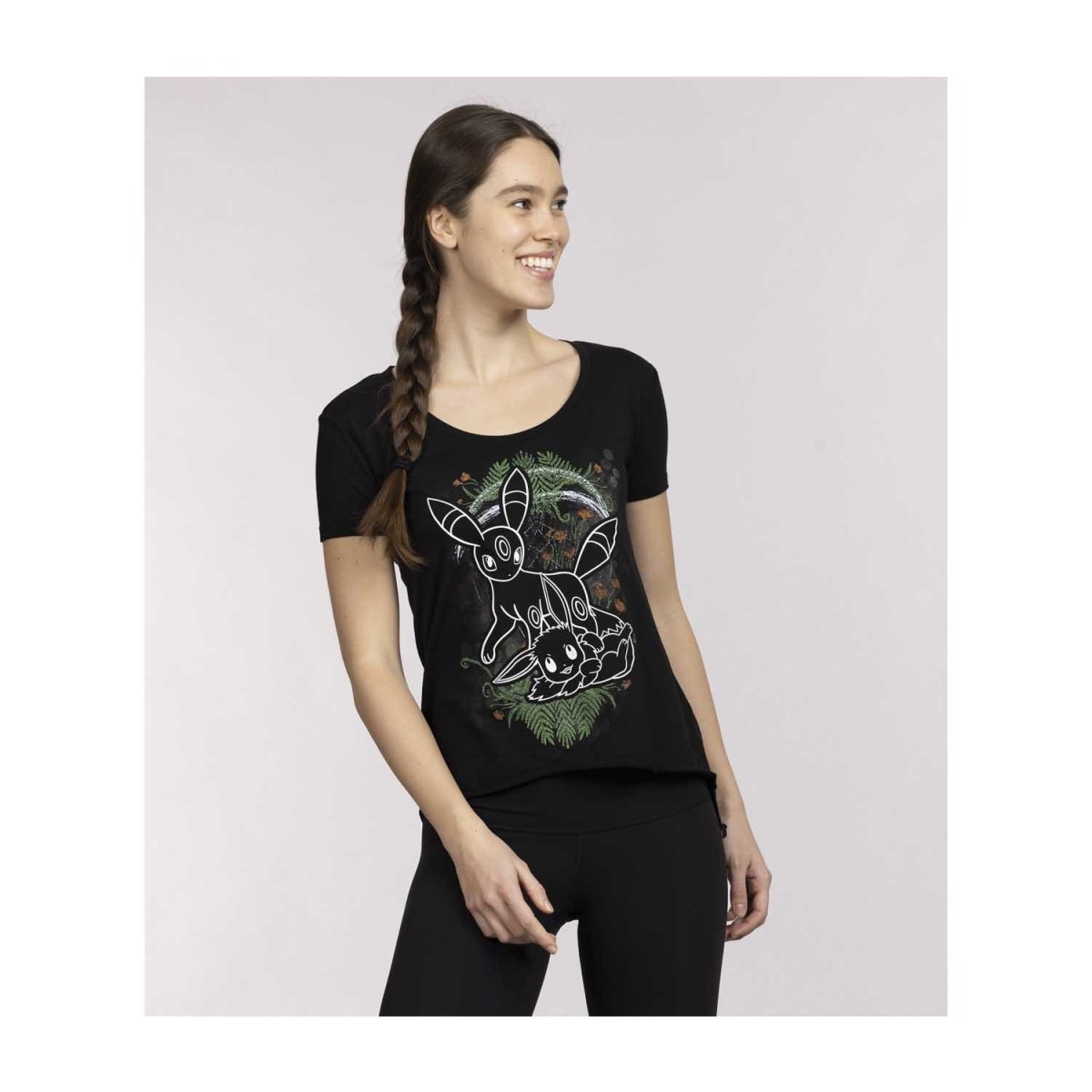 Eevee & Umbreon Pokémon Nature: Spring Black Scoop Neck Festival T ...