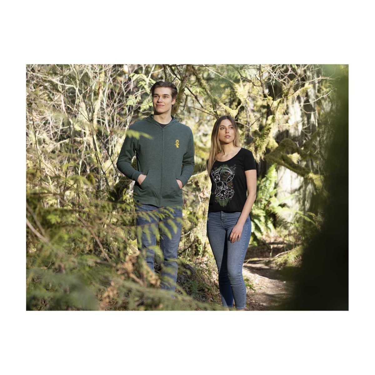 Eevee & Umbreon Pokémon Nature: Spring Black Scoop Neck Festival T ...