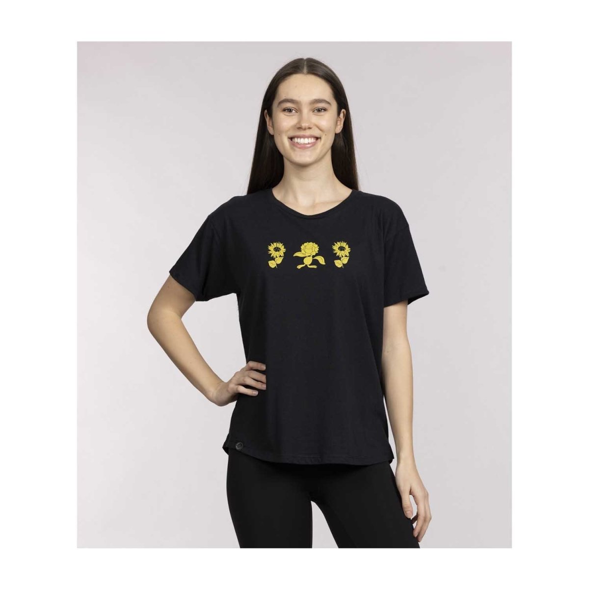 Pikachu & Sunflora Pokémon Nature: Spring Black Crew Neck T-Shirt ...