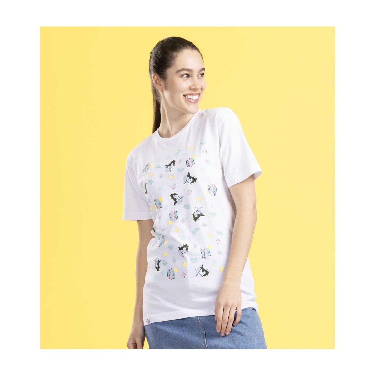 Espeon & Umbreon Summer Fun White Relaxed Fit Crew Neck T-Shirt - Adult ...