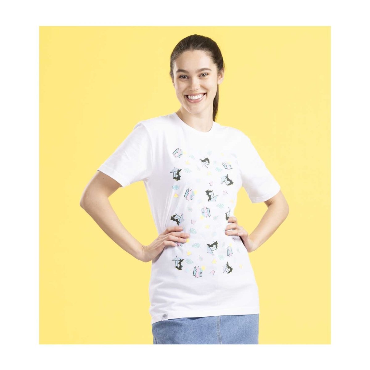 Espeon & Umbreon Summer Fun White Relaxed Fit Crew Neck T-Shirt - Adult ...