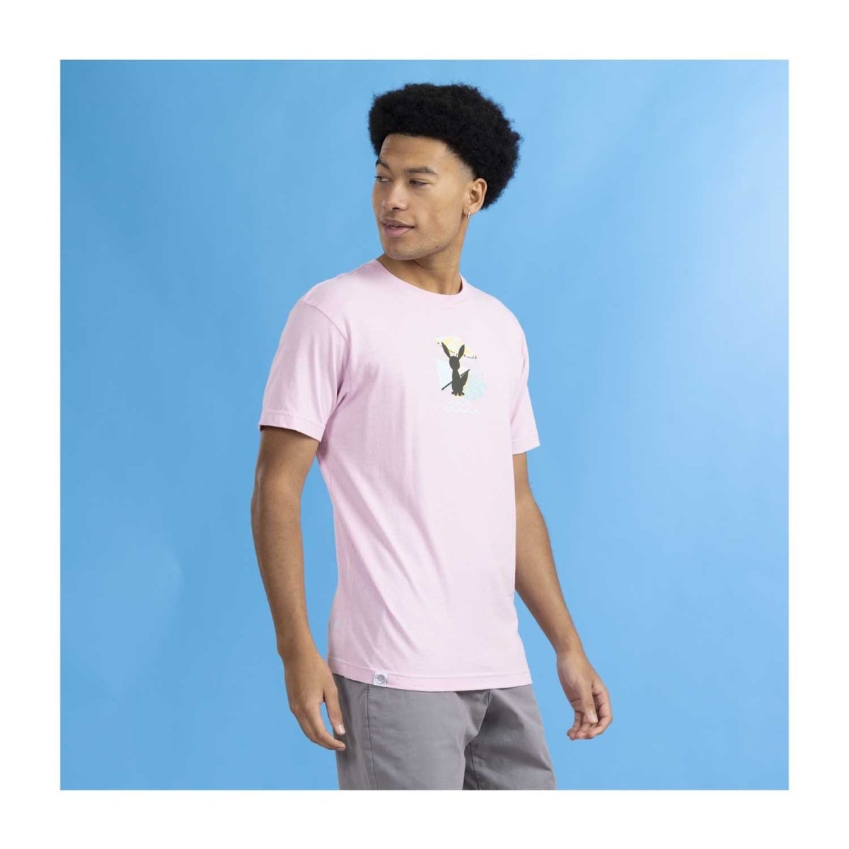 Espeon & Umbreon Summer Fun Light Pink Relaxed Fit Crew Neck T-Shirt ...