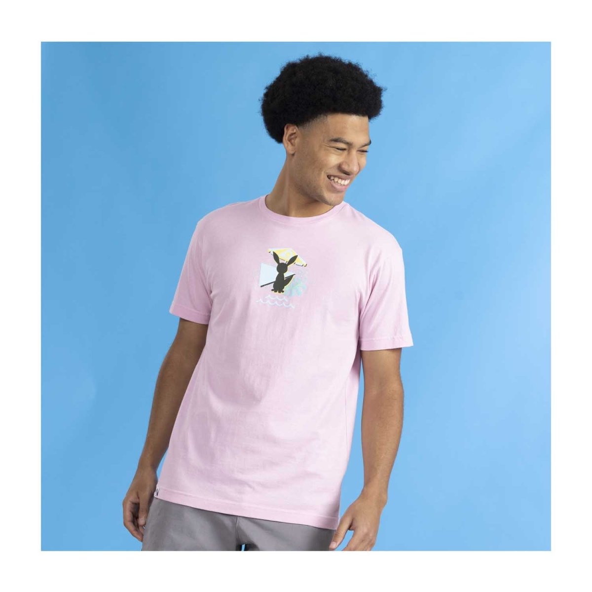 Espeon & Umbreon Summer Fun Light Pink Relaxed Fit Crew Neck T-Shirt ...