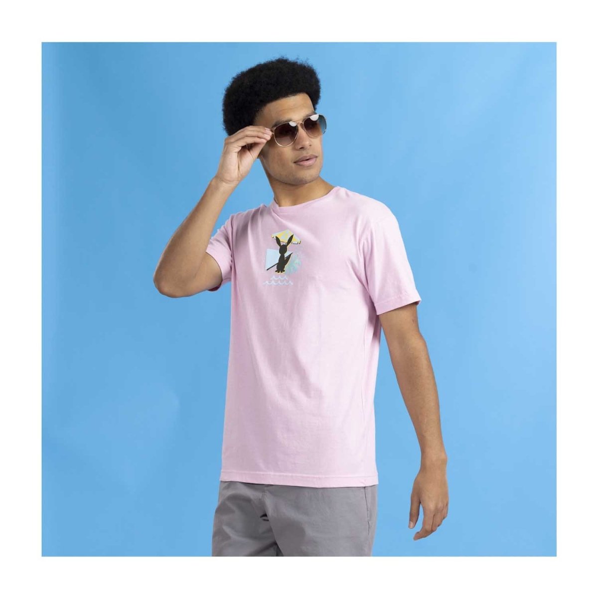Espeon & Umbreon Summer Fun Light Pink Relaxed Fit Crew Neck T-Shirt ...