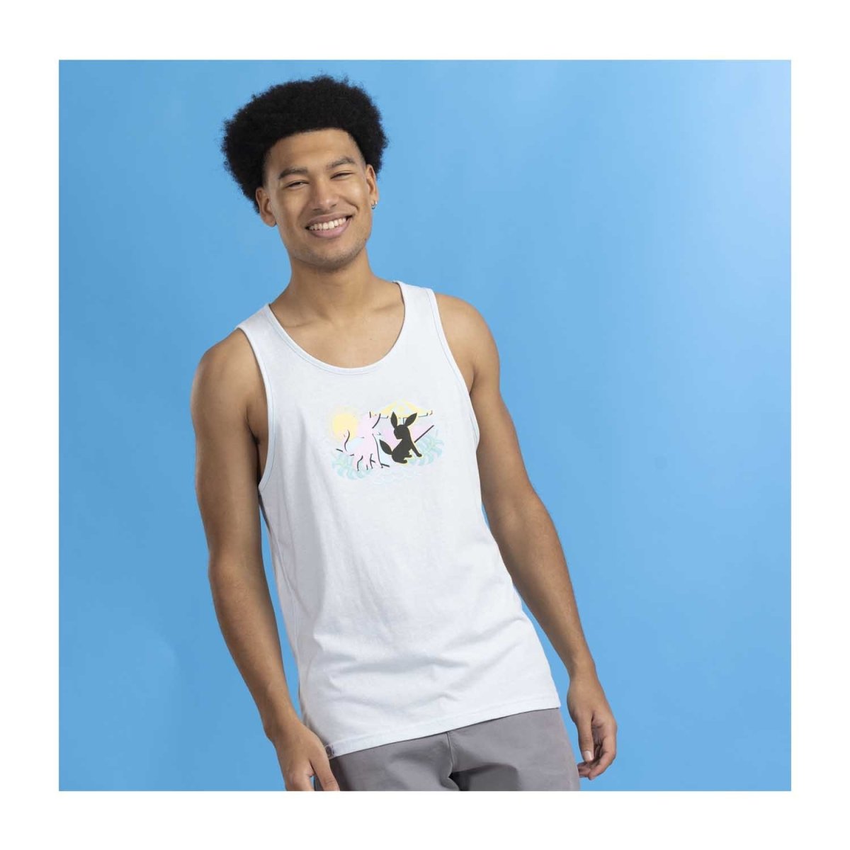 Espeon & Umbreon Summer Fun Light Blue Fitted Tank Top - Men | Pokémon ...