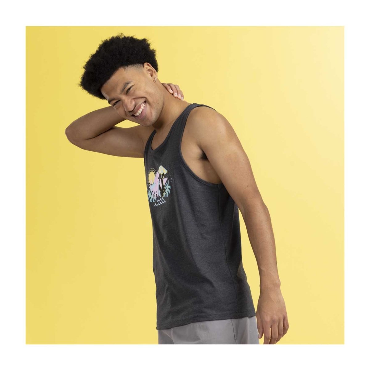 Espeon & Umbreon Summer Fun Charcoal Fitted Tank Top - Men | Pokémon ...