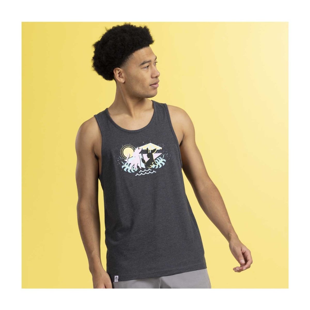 Espeon & Umbreon Summer Fun Charcoal Fitted Tank Top - Men | Pokémon ...