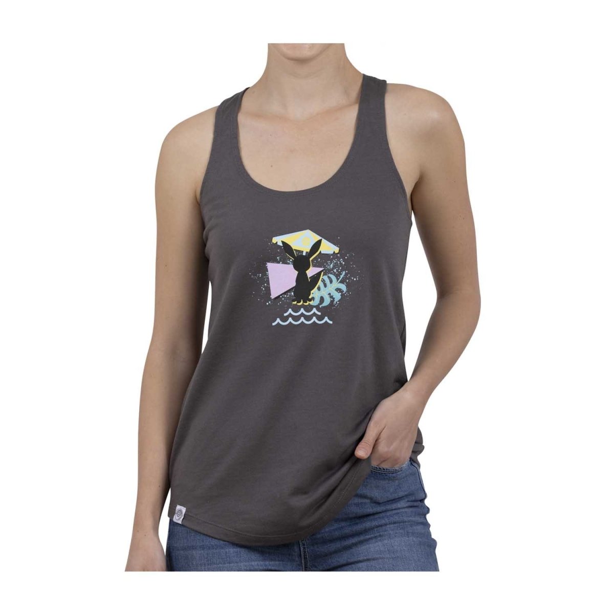 Espeon & Umbreon Summer Fun Dark Gray Fitted Racerback Tank Top - Women ...
