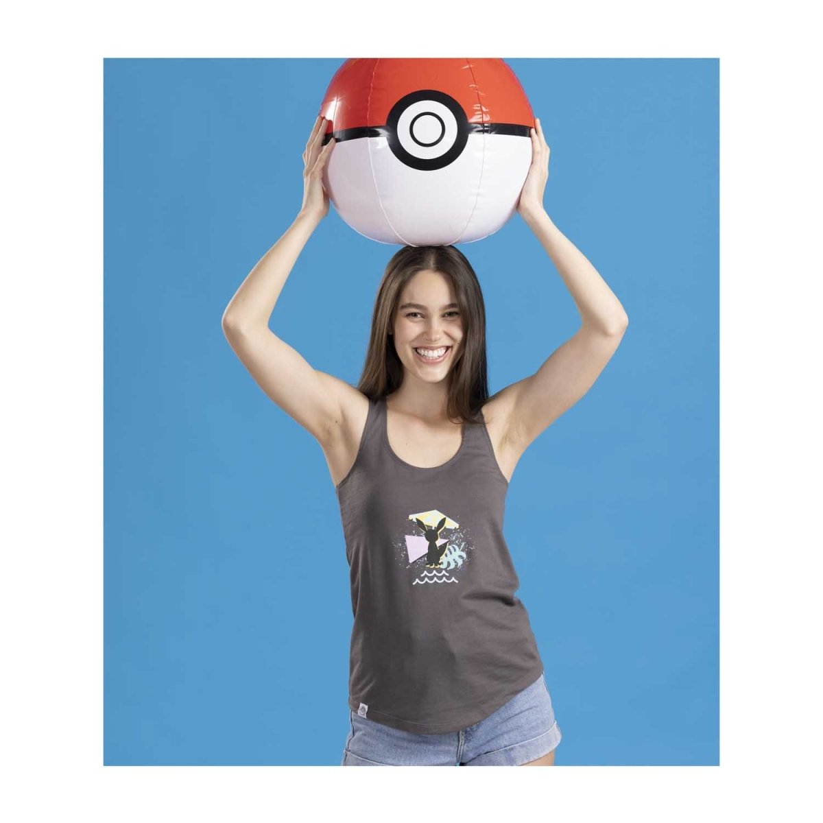Espeon & Umbreon Summer Fun Dark Gray Fitted Racerback Tank Top - Women ...