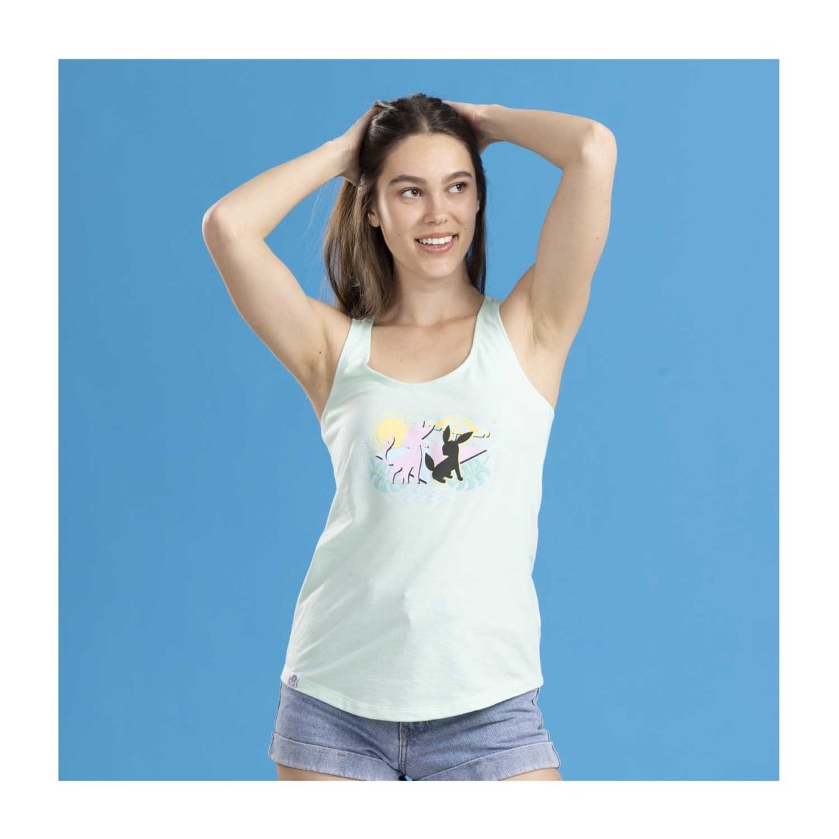 Espeon & Umbreon Summer Fun Light Green Fitted Racerback Tank Top ...