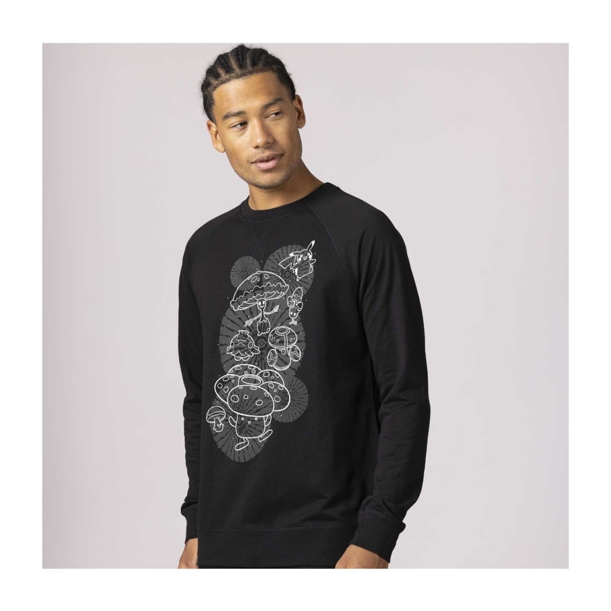 Pikachu, Shiinotic & Friends Pokémon Nature: Fall Black Crew Neck ...