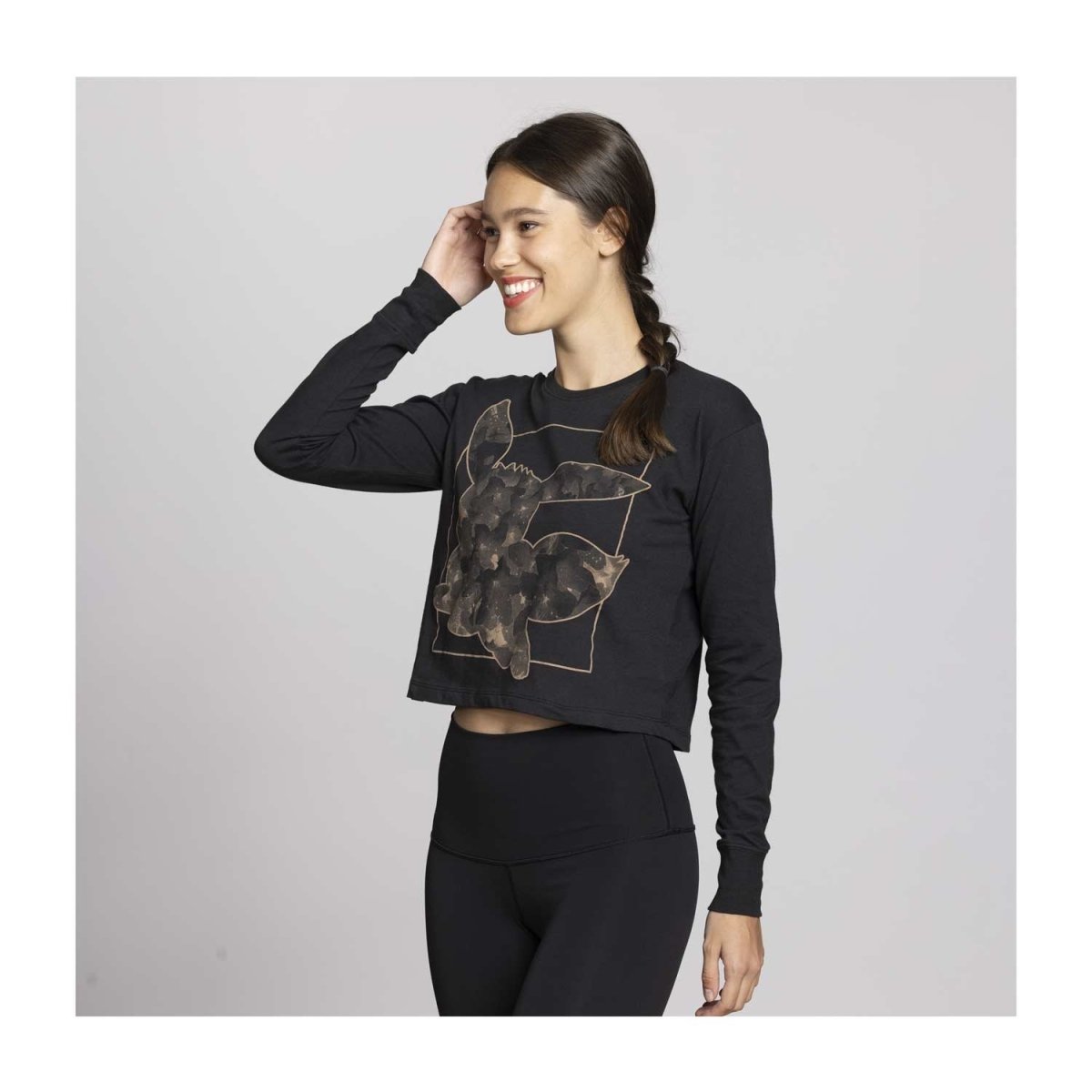 Eevee Pokémon Nature: Fall Black Heavyweight Crop Long-Sleeve Shirt ...