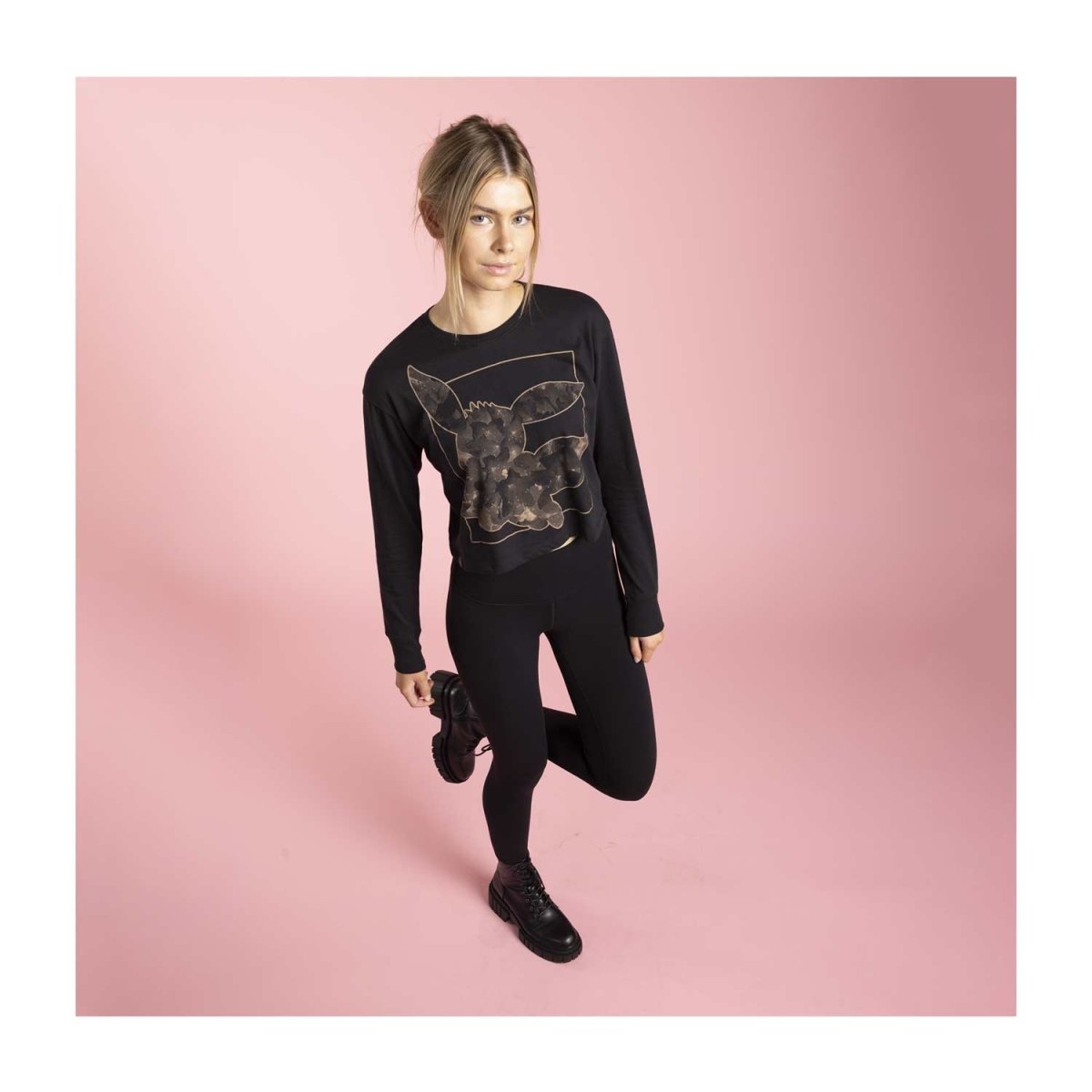 Eevee Pokémon Nature: Fall Black Heavyweight Crop Long-Sleeve Shirt ...