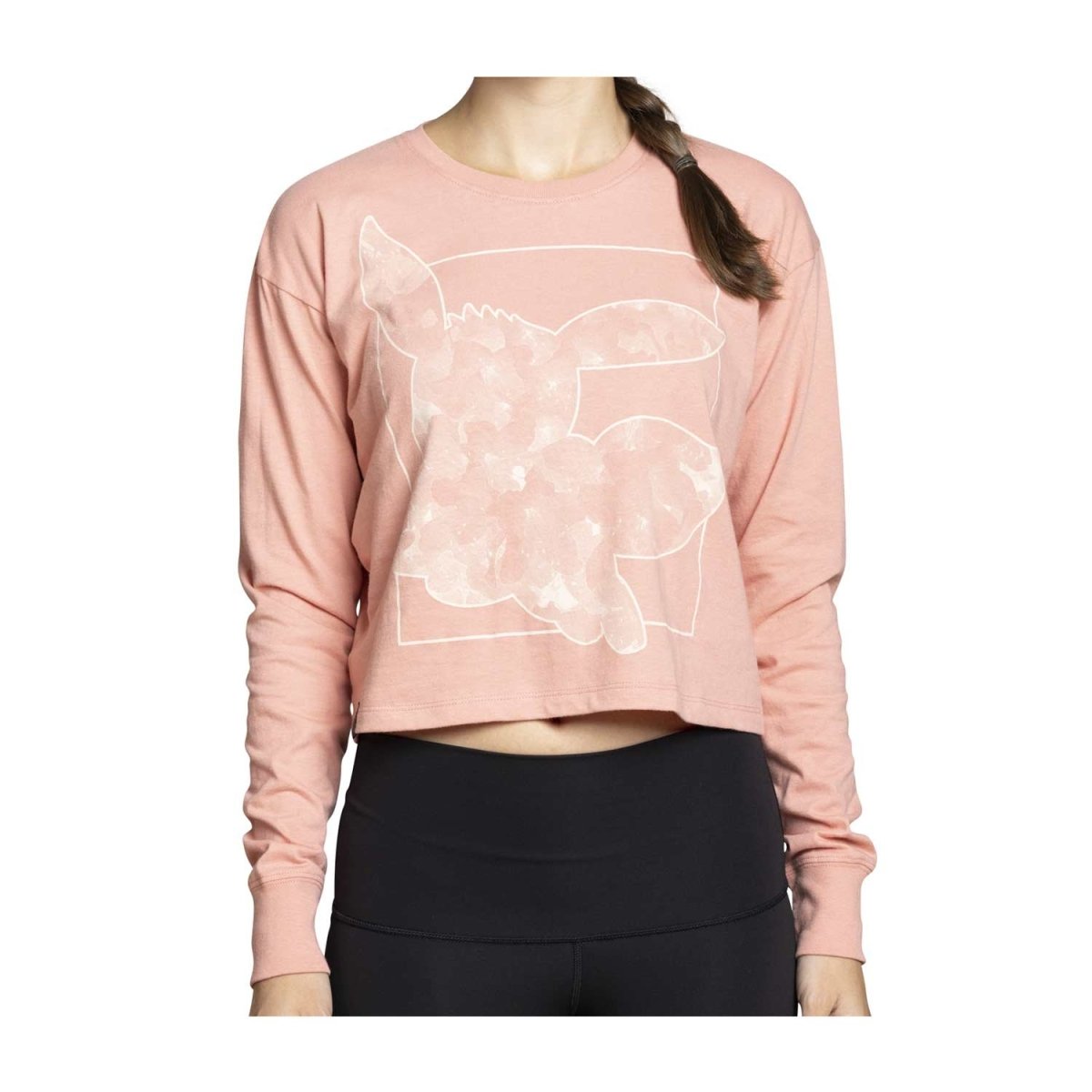 Eevee Pokémon Nature: Fall Pink Heavyweight Crop Long-Sleeve Shirt ...