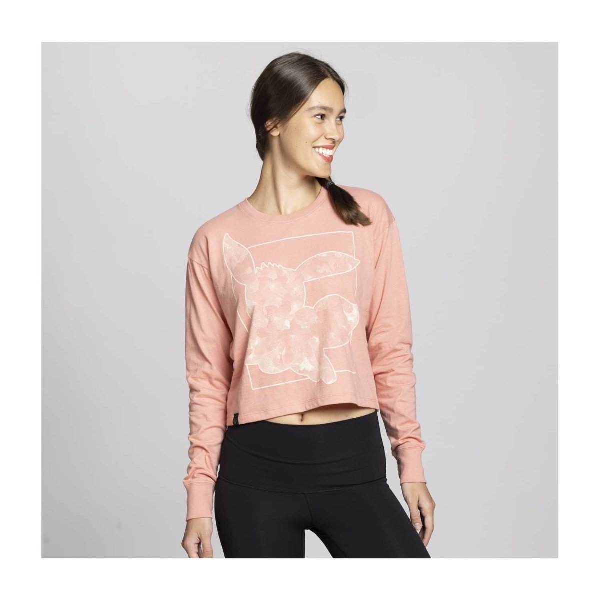 Eevee Pokémon Nature: Fall Pink Heavyweight Crop Long-Sleeve Shirt ...