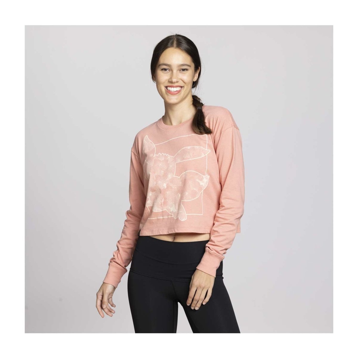 Eevee Pokémon Nature: Fall Pink Heavyweight Crop Long-Sleeve Shirt ...