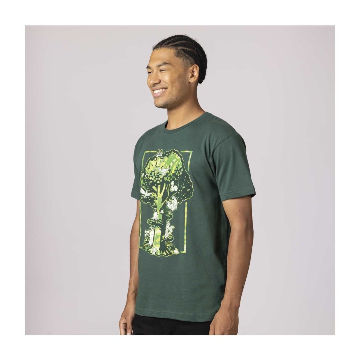 Treehouse Friends Pokémon Nature: Fall Green Relaxed Fit Crew Neck T ...