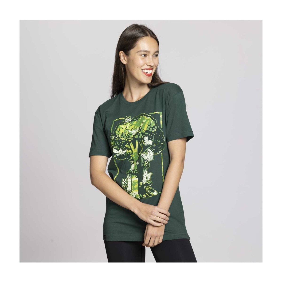 Treehouse Friends Pokémon Nature: Fall Green Relaxed Fit Crew Neck T ...