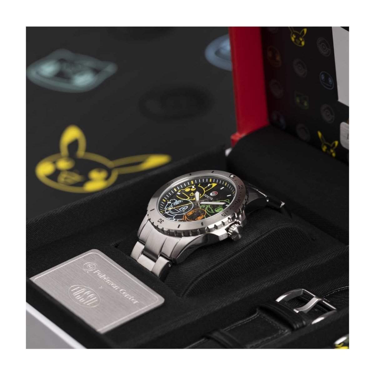 Pokémon Center × Fossil: Kanto First Partners Stainless Steel Watch Box ...