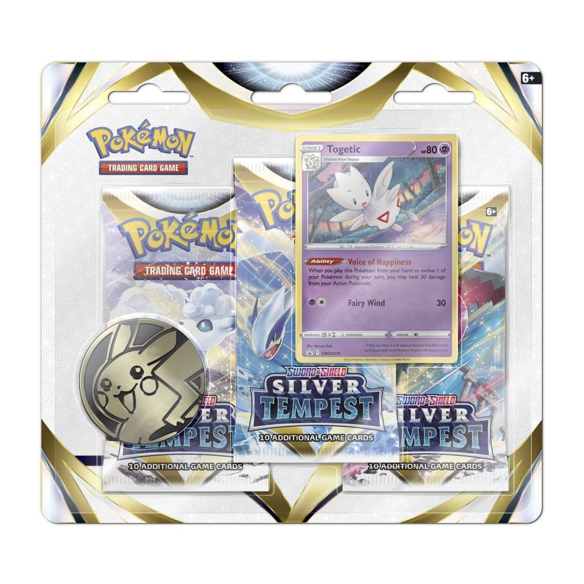 Pokémon TCG: Sword & Shield-Silver Tempest 3 Booster Packs, Coin ...
