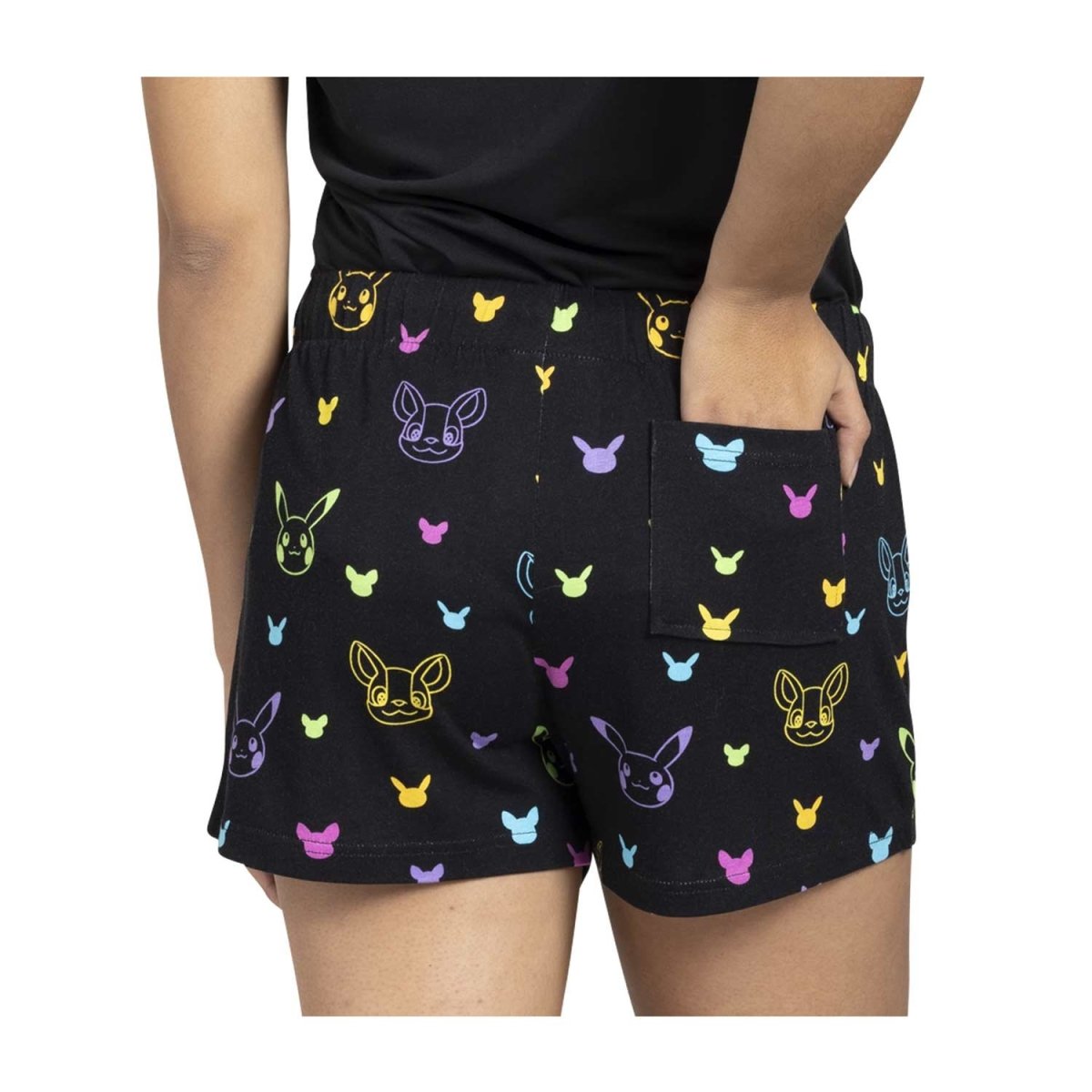 Pikachu & Yamper Electric Pals Black Sleep Shorts - Women | Pokémon ...