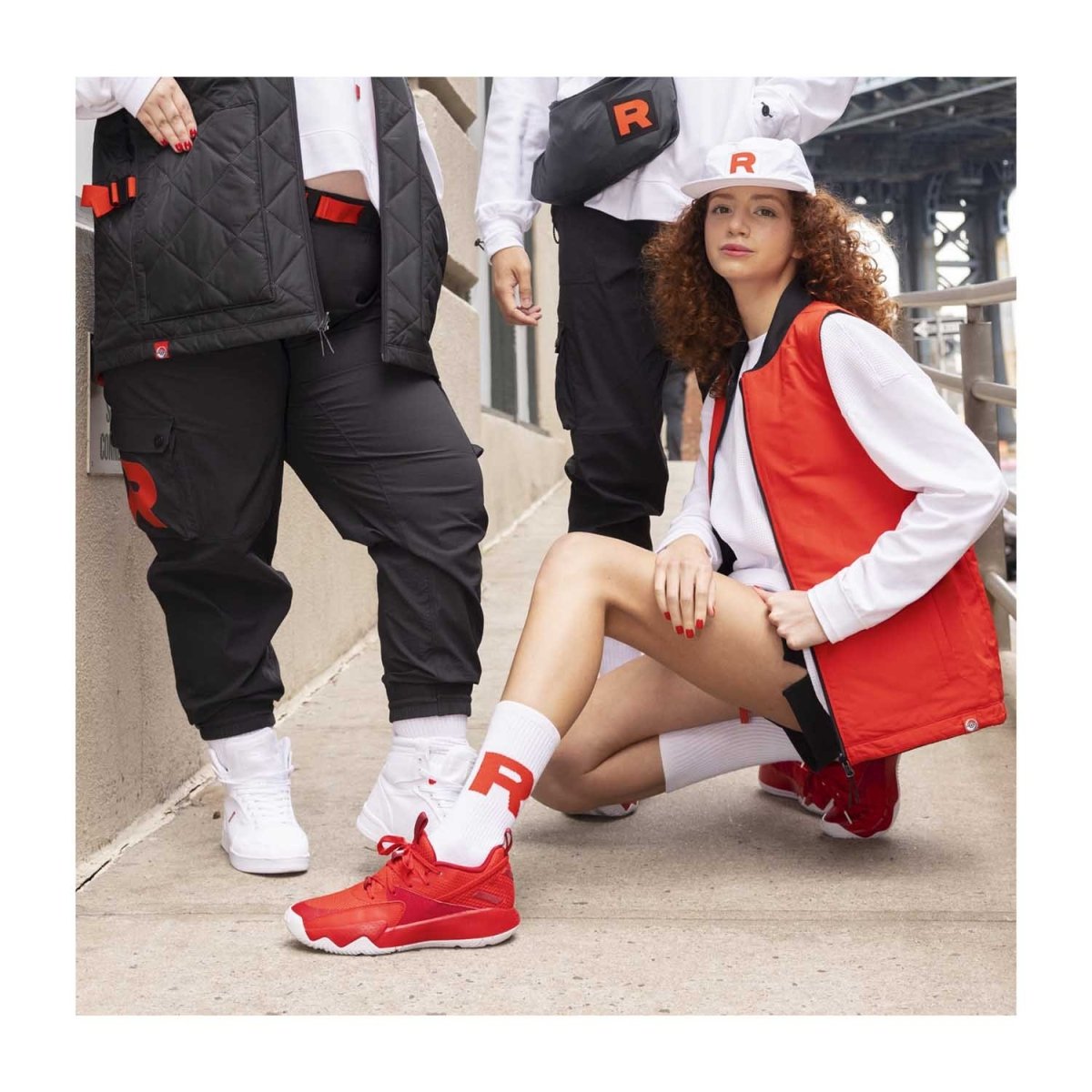 Team Rocket HQ Collection Black & Red Reversible Quilted Utility Vest ...