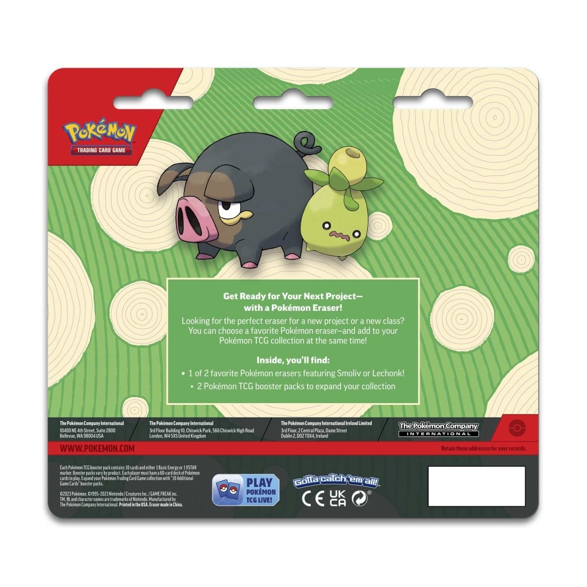 Pokémon TCG: 2 Booster Packs & Lechonk Eraser | Pokémon Center UK ...