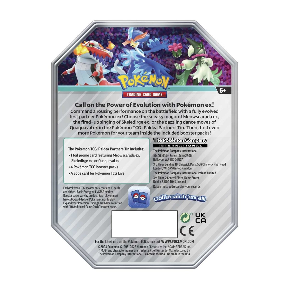 Pokémon TCG: Paldea Partners Tin (Meowscarada ex) | Pokémon Center UK ...