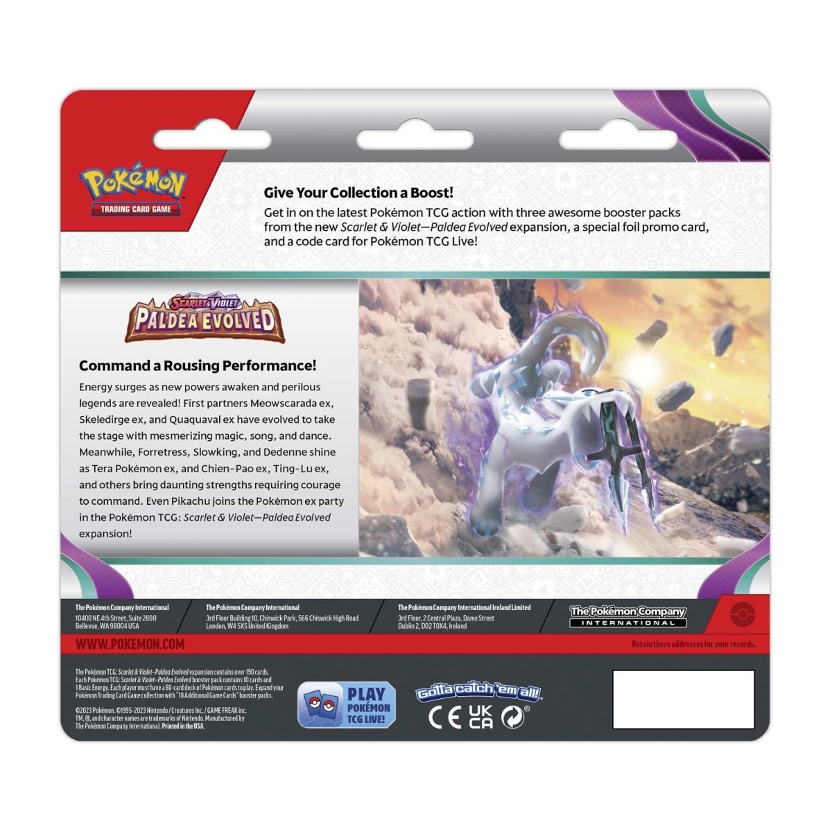 Pokémon TCG: Scarlet & Violet-Paldea Evolved 3 Booster Packs & Varoom ...