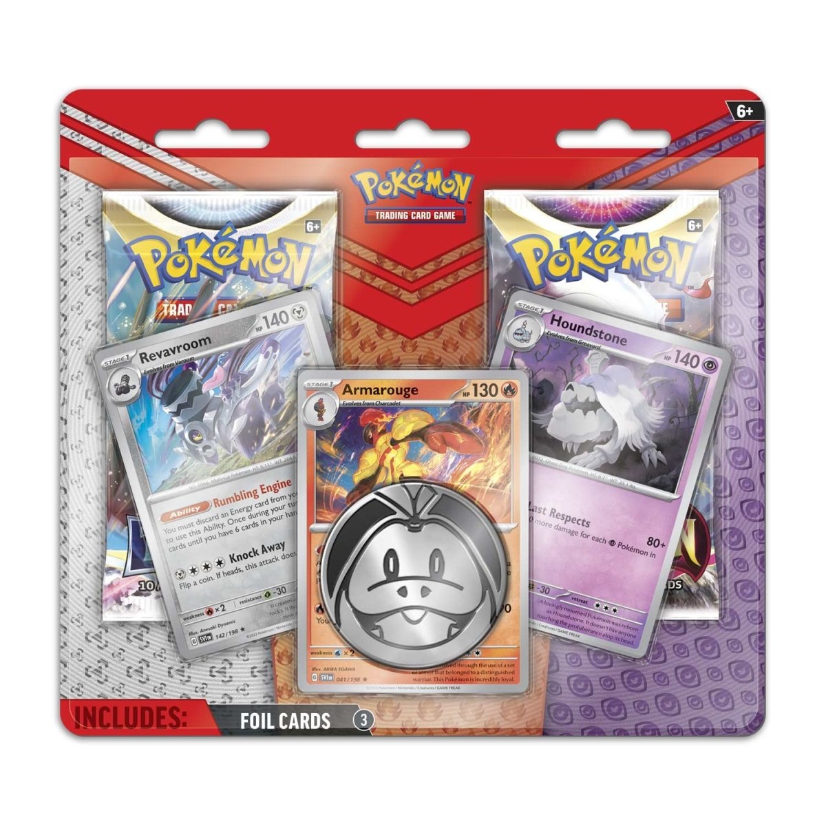Pokémon TCG: Armarouge, Revavroom & Houndstone Cards with 2 Booster ...