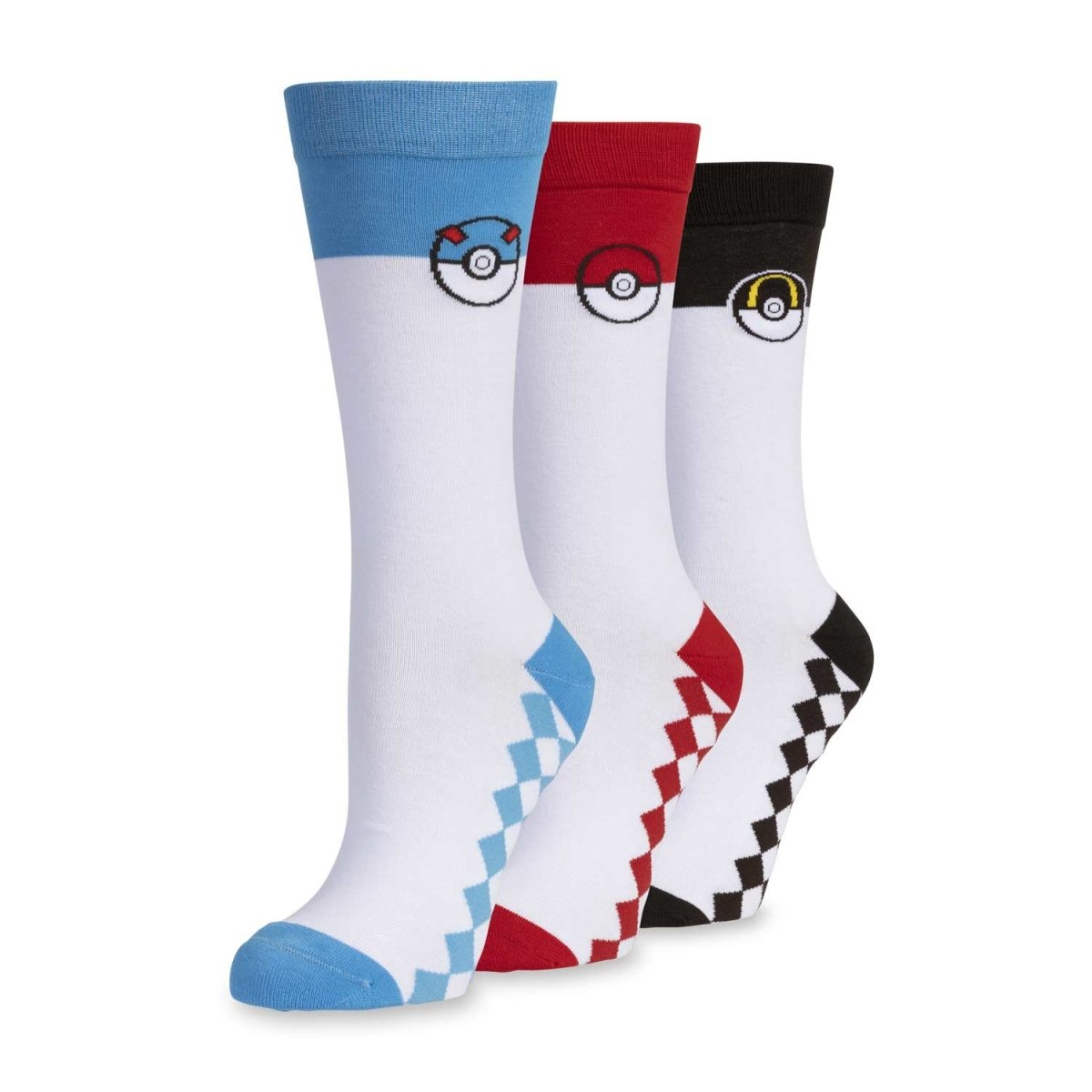 Poké Ball, Great Ball & Ultra Ball Crew Socks Box Set (3 Pairs) (One ...