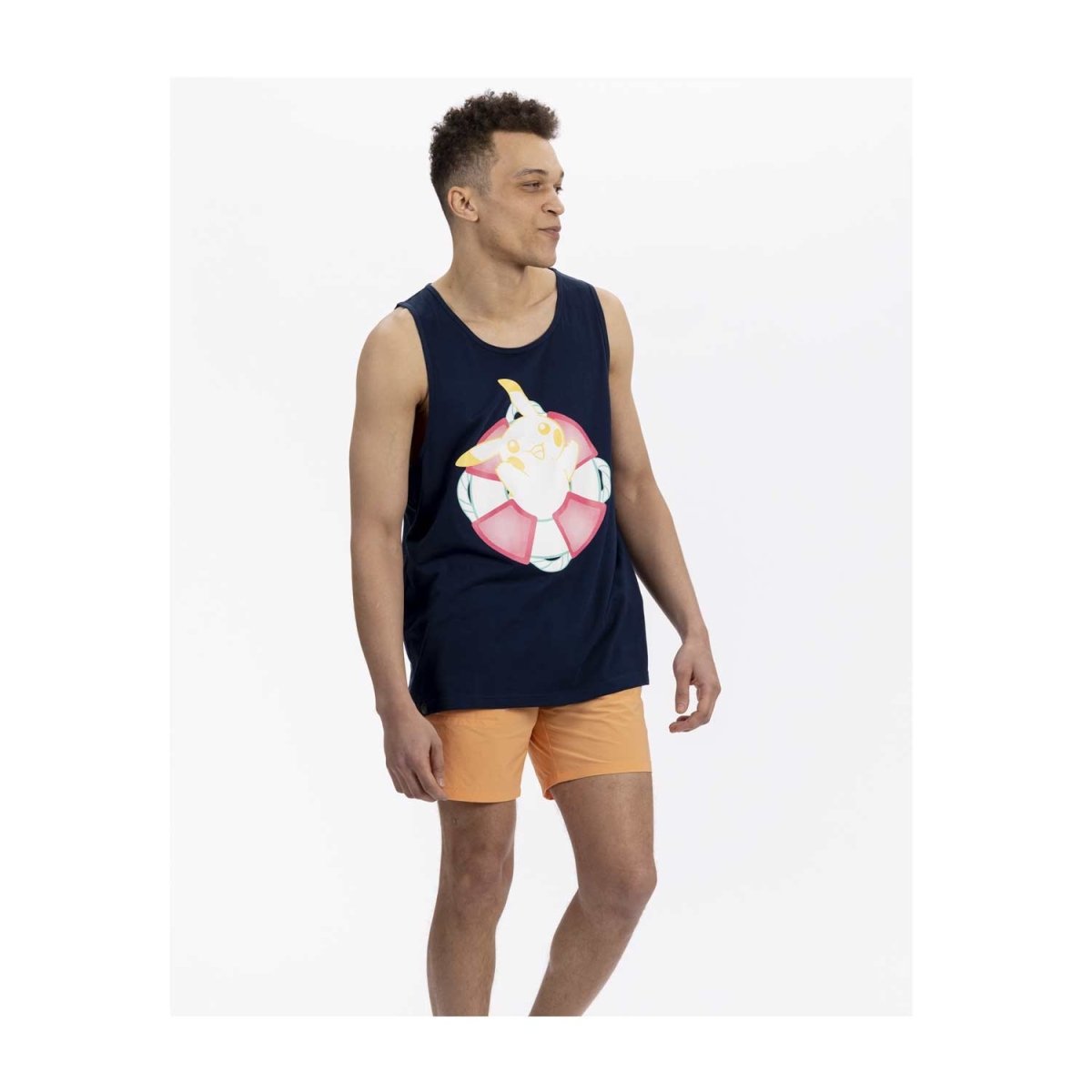 Pikachu Pokémon Summer Days Navy Fitted Tank Top - Men | Pokémon Center ...