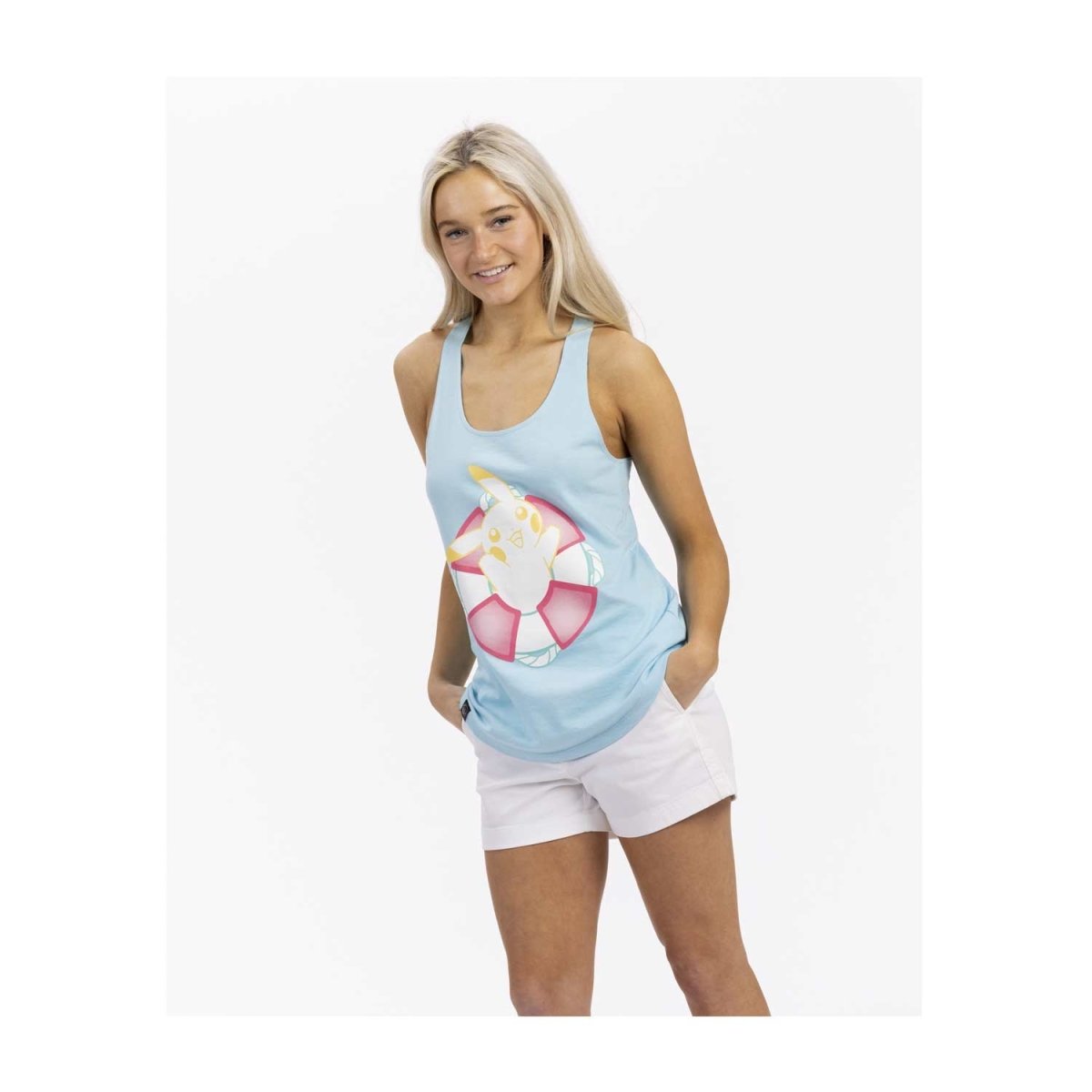 Pikachu Pokémon Summer Days Light Blue French Terry Racerback Tank Top ...