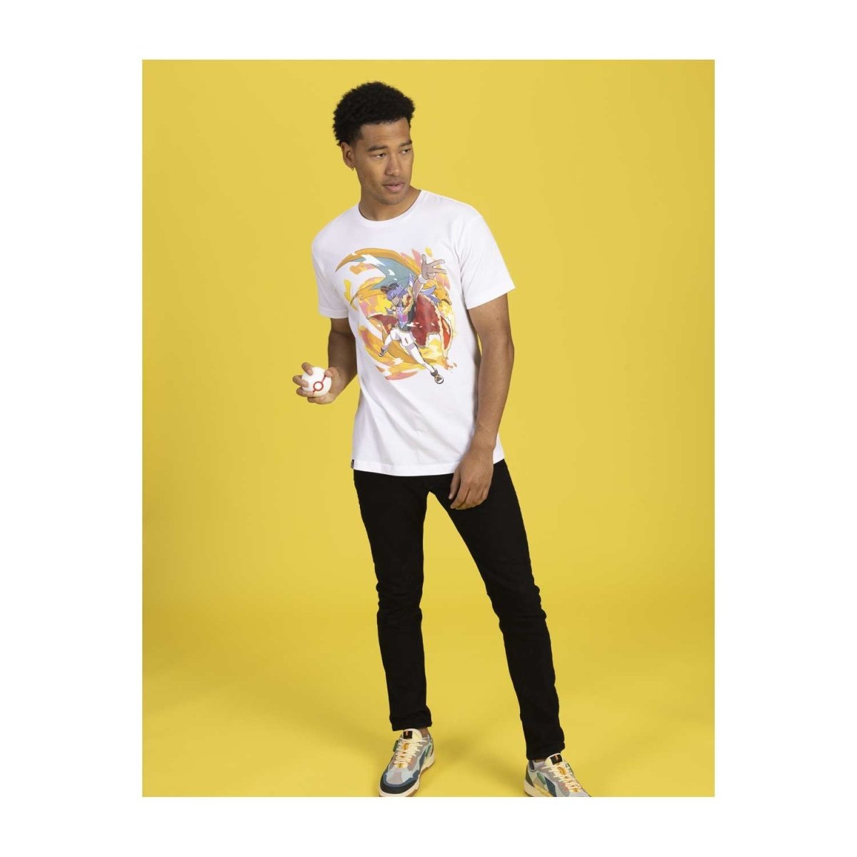 Leon Pokémon Trainers White Relaxed Fit Crew Neck T-Shirt - Adult ...