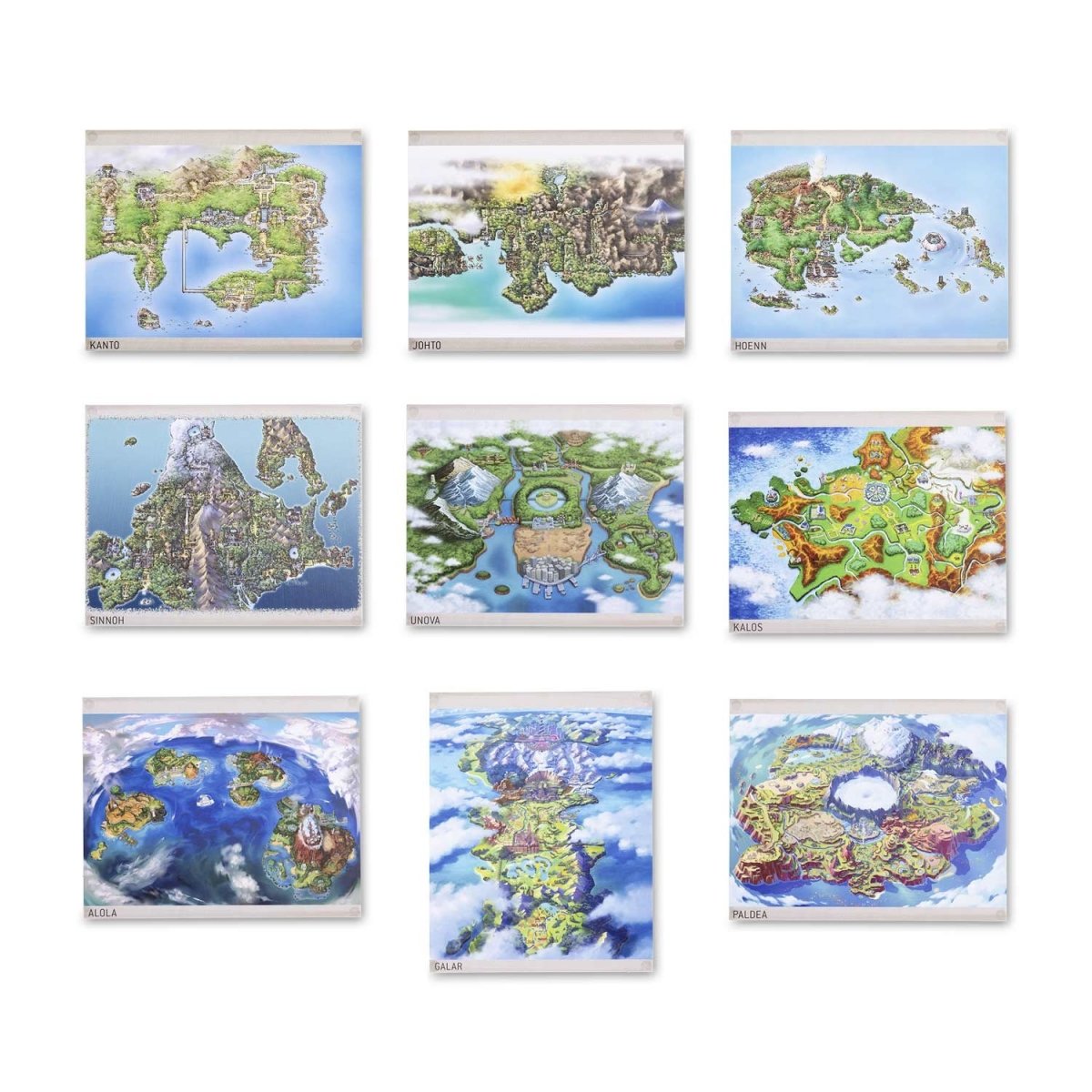 Pokémon Region Maps Posters (9-Pack) | Pokémon Center Official Site